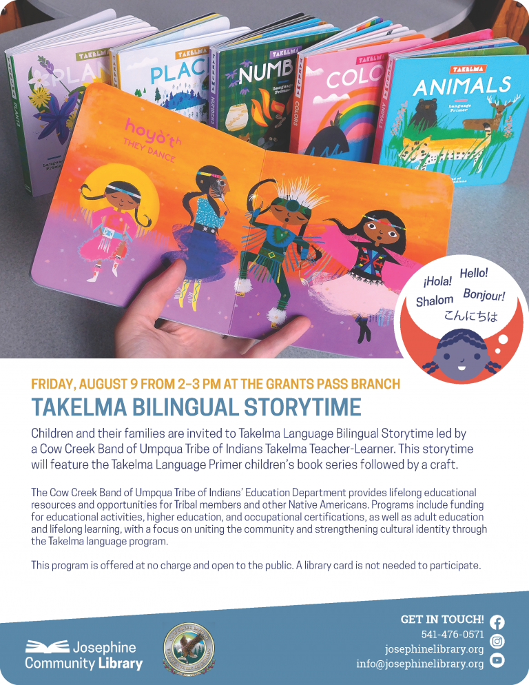 Don't Miss Takelma Bilingual Storytime - Cow Creek Band of Umpqua Tribe ...